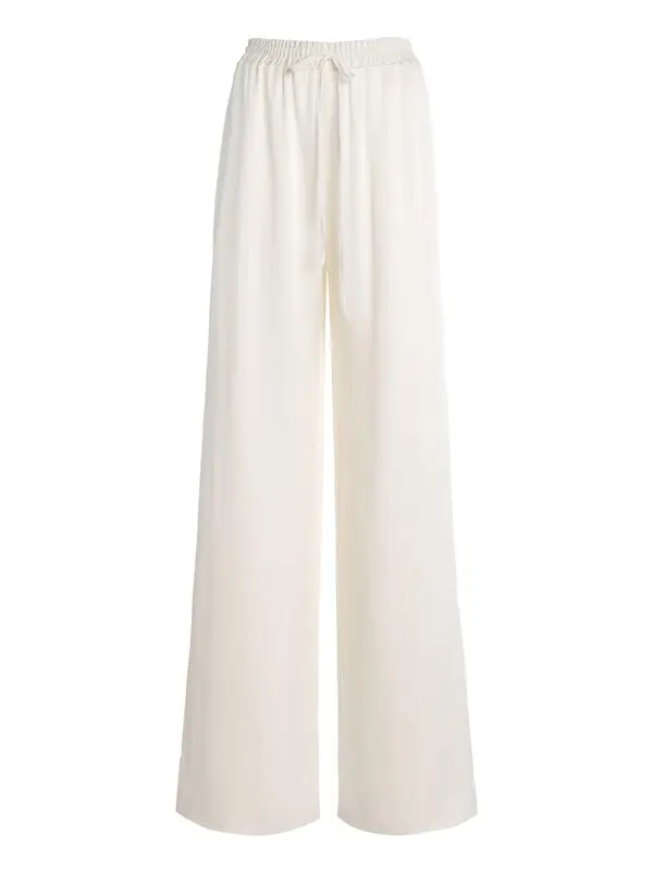 Oscar De La Renta Silk Georgette Wide-leg Pants - Ivory