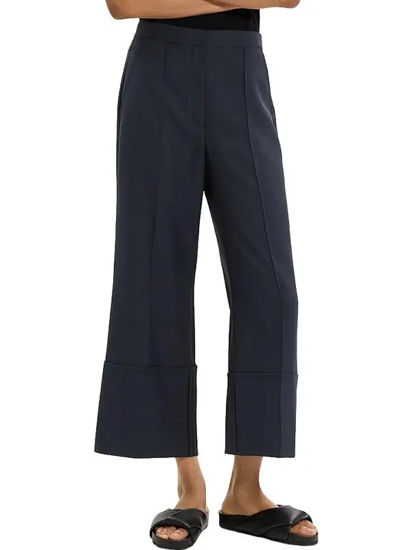 Theory Cuffed Cropped Pants - Nocturnal Navy