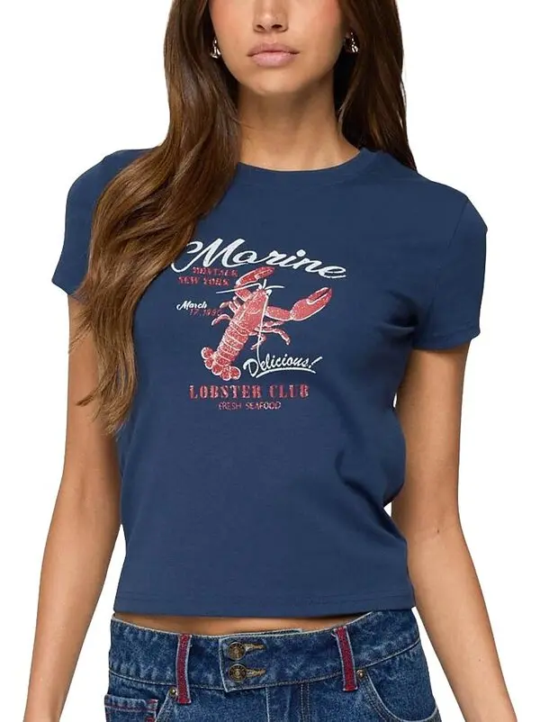 EDIKTED Lobster Club T-shirt - Blue
