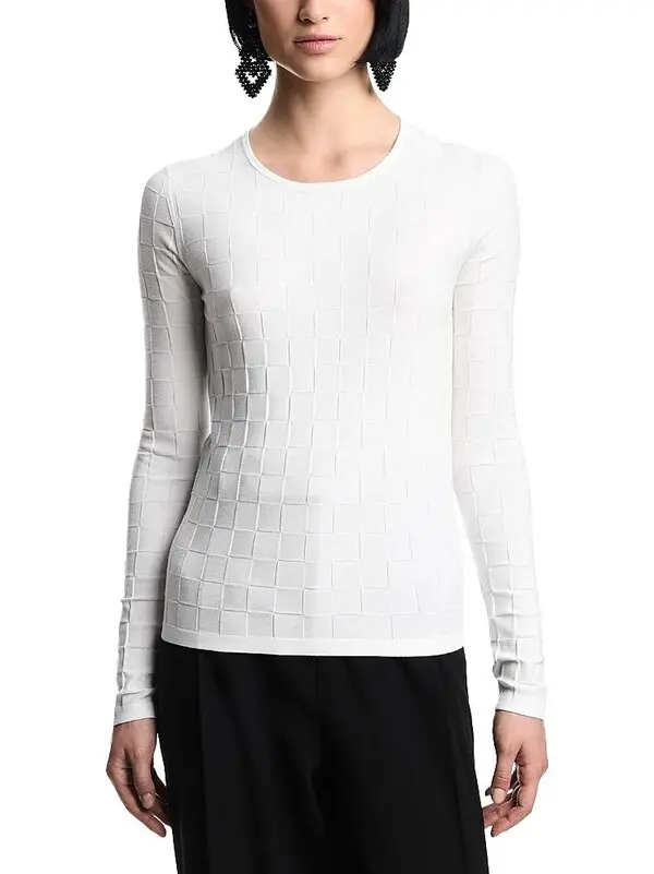 Emporio Armani Textured Knit Top - Solid White