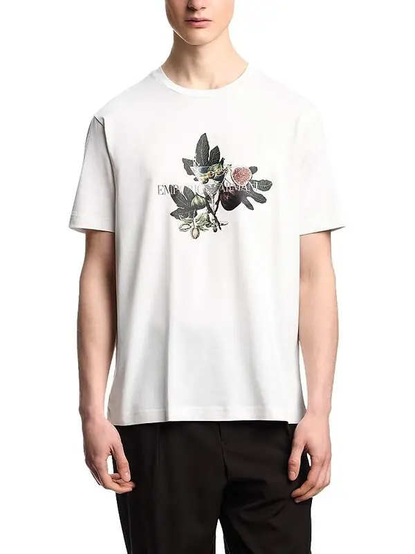 Emporio Armani Fig & Martini Graphic Logo Tee - Off White