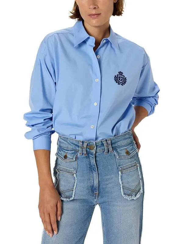 Gerard Darel Alix Embroidered Blouse - Bluesky