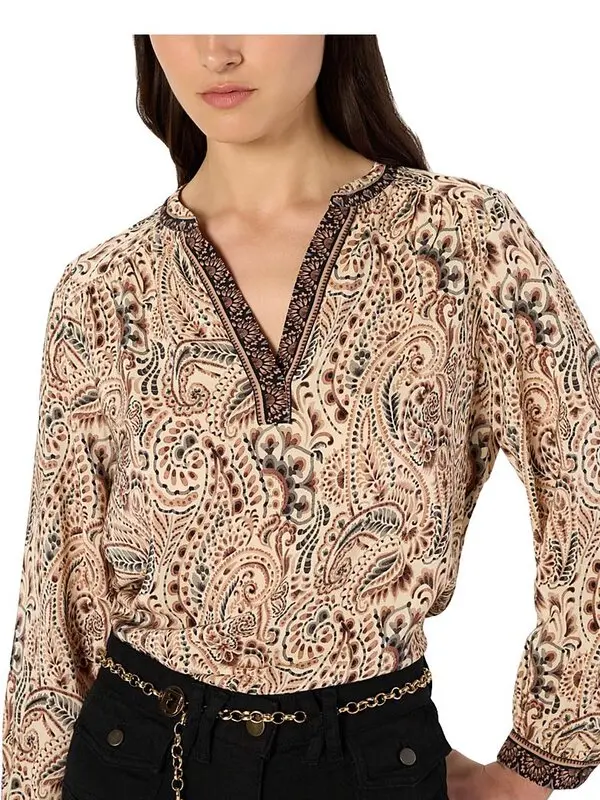 Gerard Darel Amaya Paisley Print Top - Natural