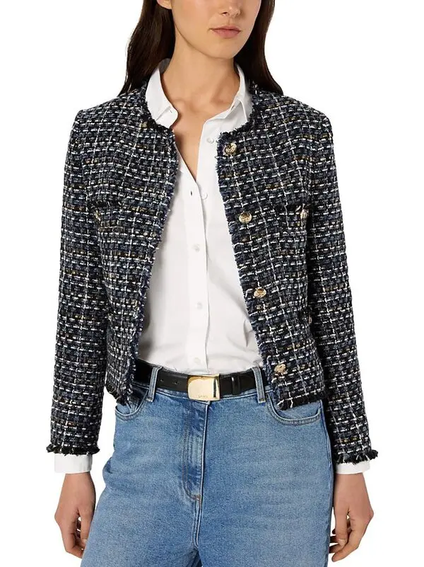 Gerard Darel Naya Tweed Jacket - Indigo