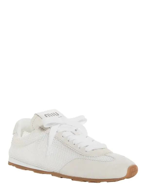 Miu Miu Plume Logo Sneakers - Bianco