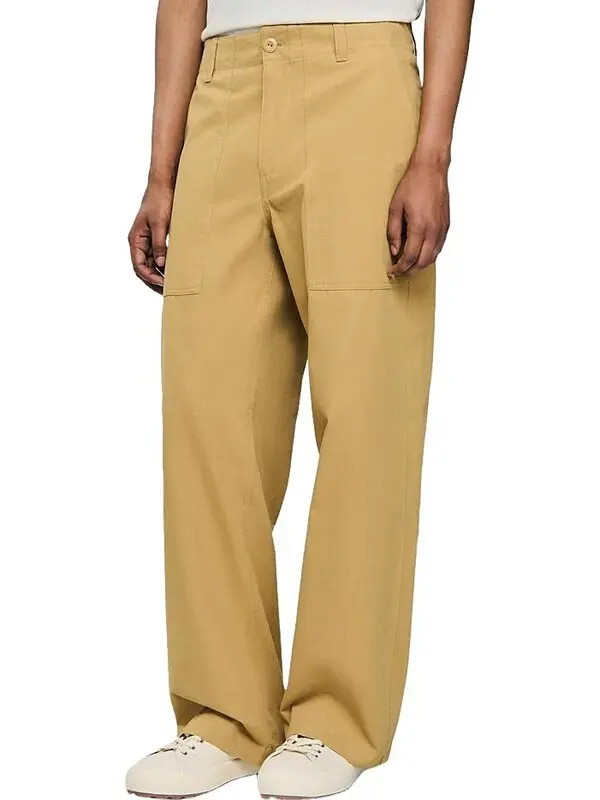 Sandro Wide Leg Cotton Pants - Orcher Yellow