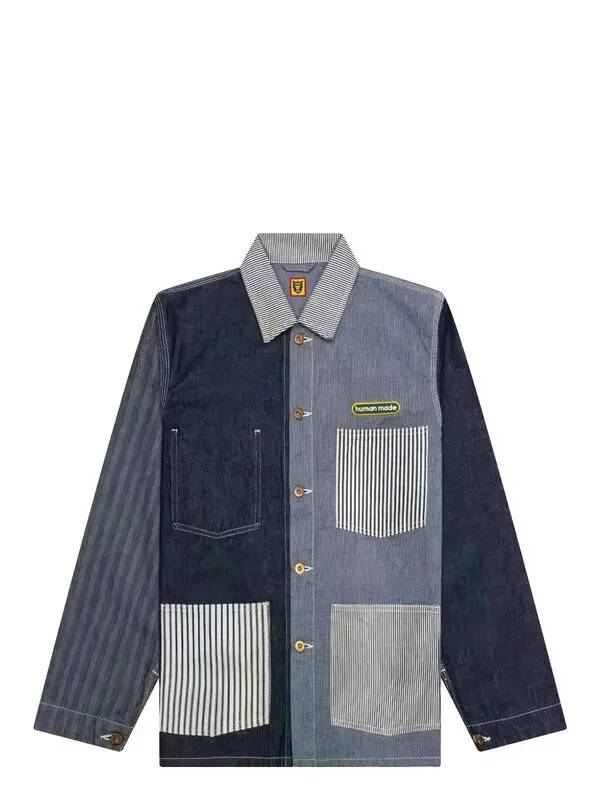 HUMAN MADE Crazy Coverall Embroidered Patchwork Shirt Jacket - Blue