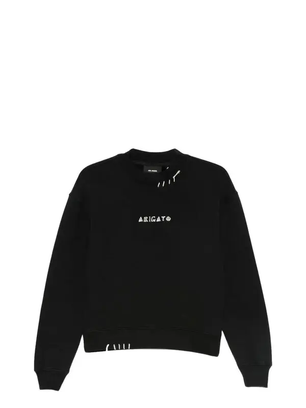 Axel Arigato Embroidered-detail Crew-neck Sweatshirt - Black