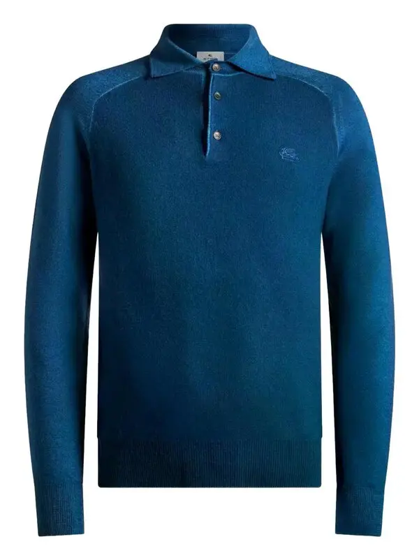 Etro Pegaso-motif Polo Shirt - Blue