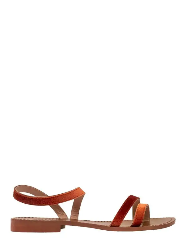 SOMMET Velvet Double-strap Sandals - Orange