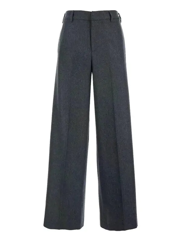 PT TORINO Elasticated-waist Wool Trousers - Grey