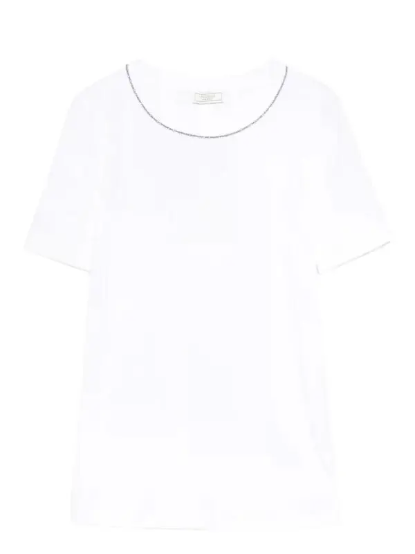 Peserico Chain Link-trimmed T-shirt - White