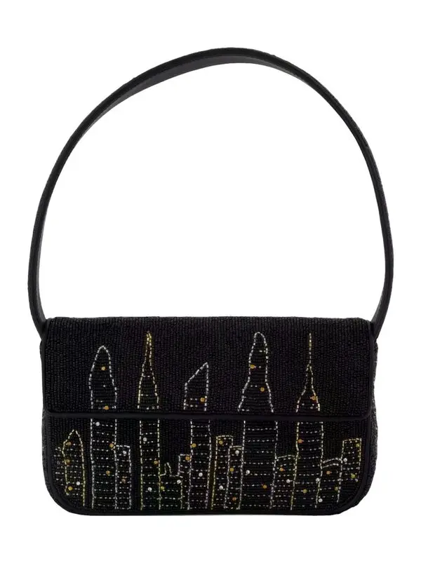 Staud Tommy Beaded Skyline Shoulder Bag - Black