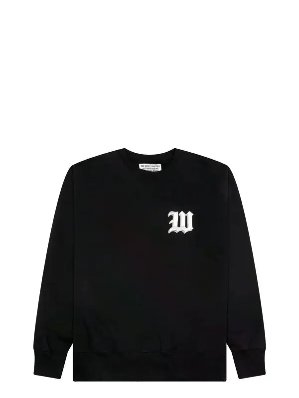WACKO MARIA Crew-neck Embroidered Sweatshirt - Black