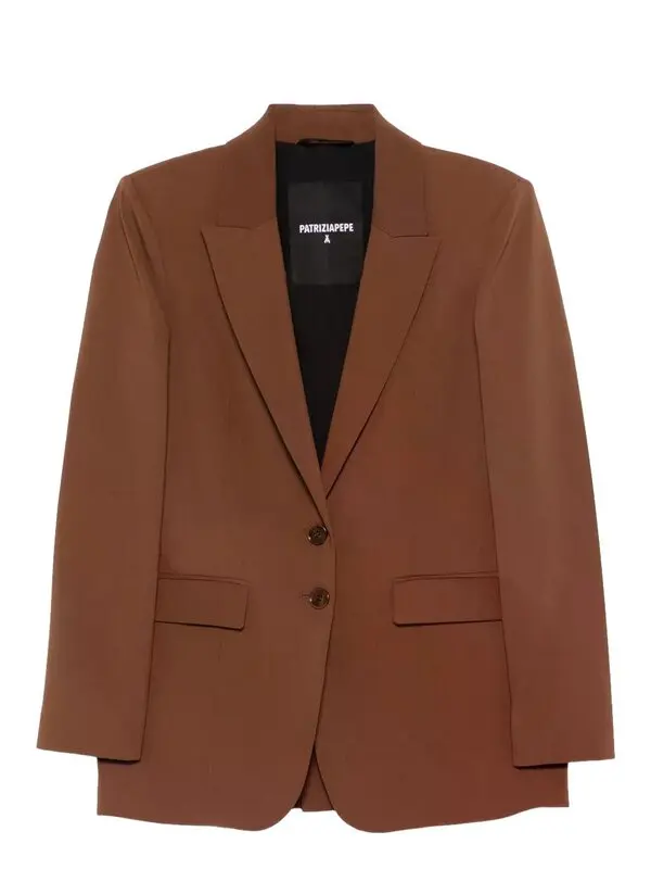 Patrizia Pepe Notched-lapel Blazer - Brown