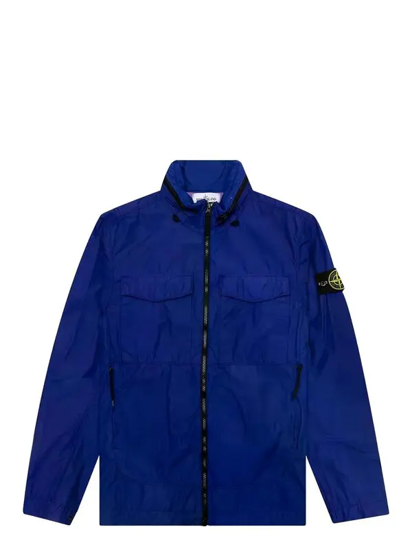 Stone Island Jacket With Flap-pockets And Compass Badge - Blue