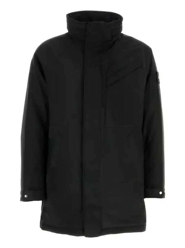 Stone Island Hooded Padded Coat - Black