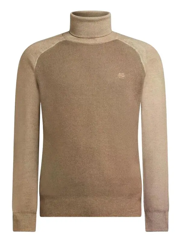 Etro Pegaso Logo Turtleneck Sweater - Neutrals