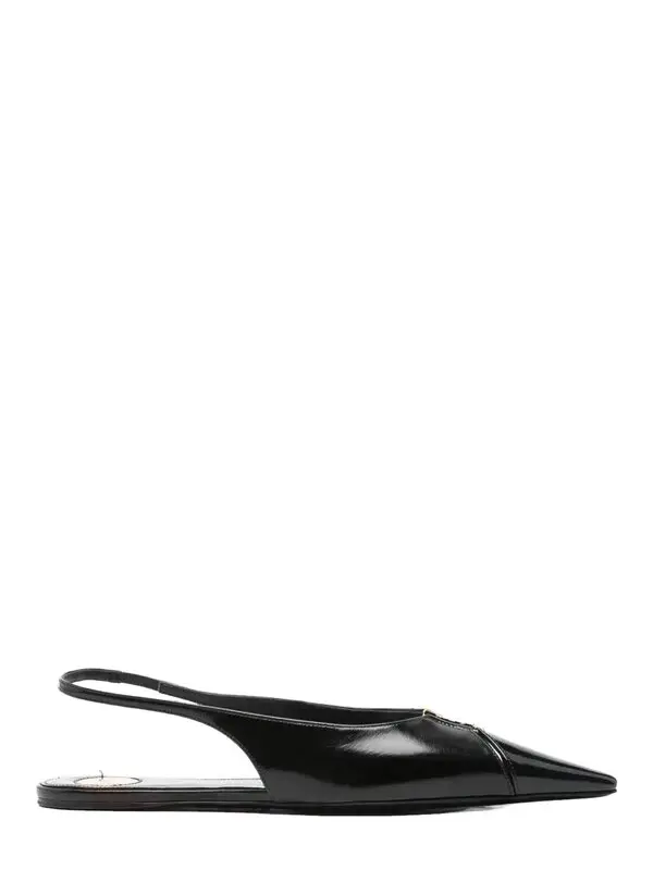 Saint Laurent Babylone Slingback Pointed-toe Flats - Black