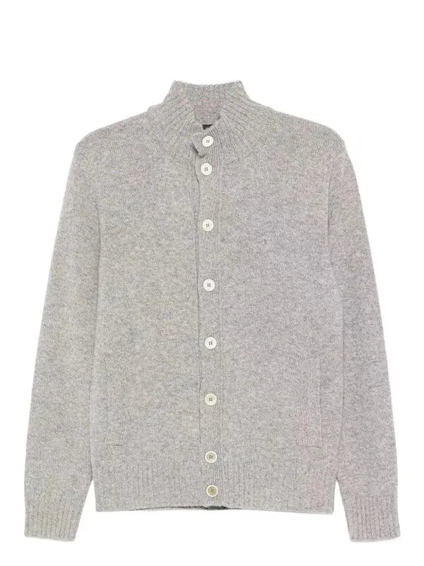 ZANONE High-neck Wool Cardigan - Grey