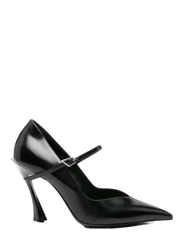 MUGLER 100mm Pointed-toe Ankle-strap Pumps - Black