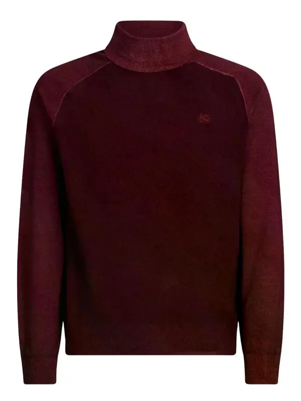 Etro Pegaso Logo Turtleneck Sweater - Red