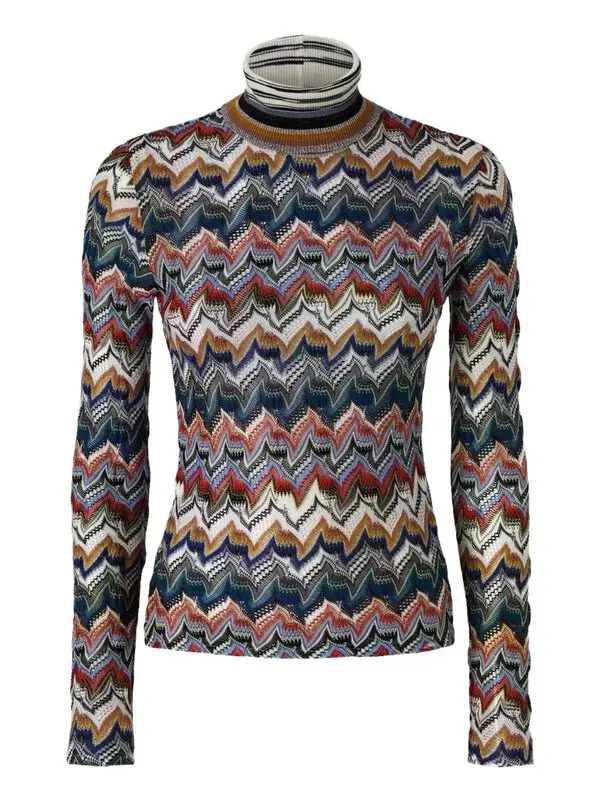 Missoni Long Sleeve Turtleneck Sweater - Blue