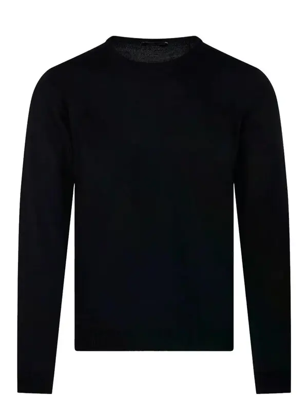 ROBERTO COLLINA Crew-neck Long-sleeve Sweater - Black