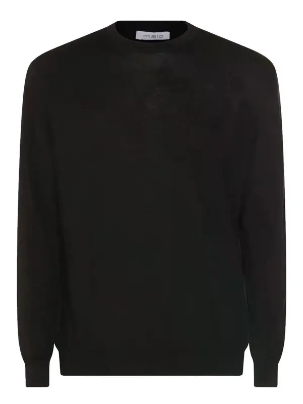 Malo Crew-neck Virgin-wool Sweater - Black