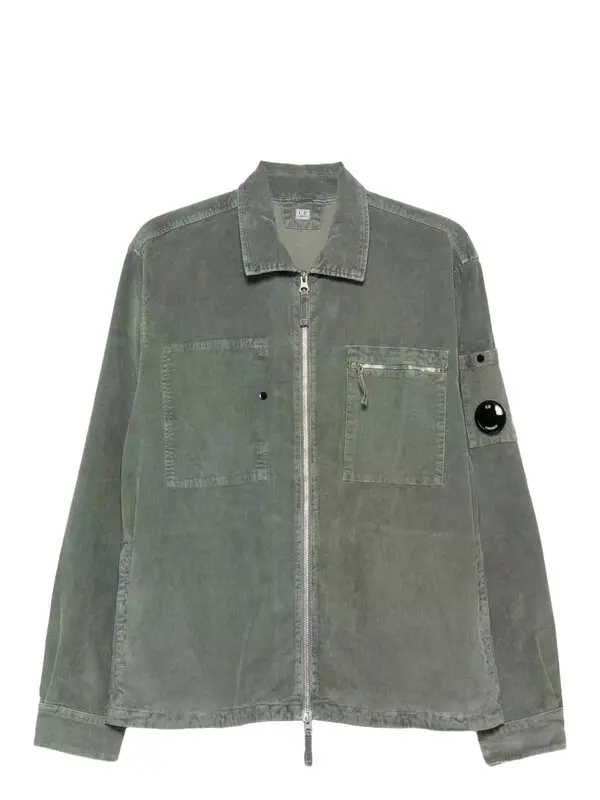 C.P. COMPANY Lens-detail Corduroy Shirt Jacket - Green