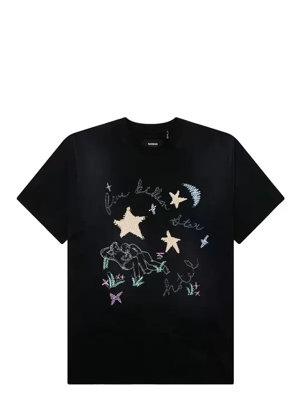 NAHMIAS Star-embroidered T-shirt - Black