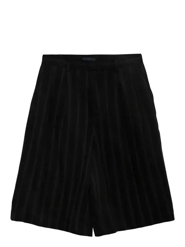 JUUN.J Pinstriped Pleated Shorts - Black