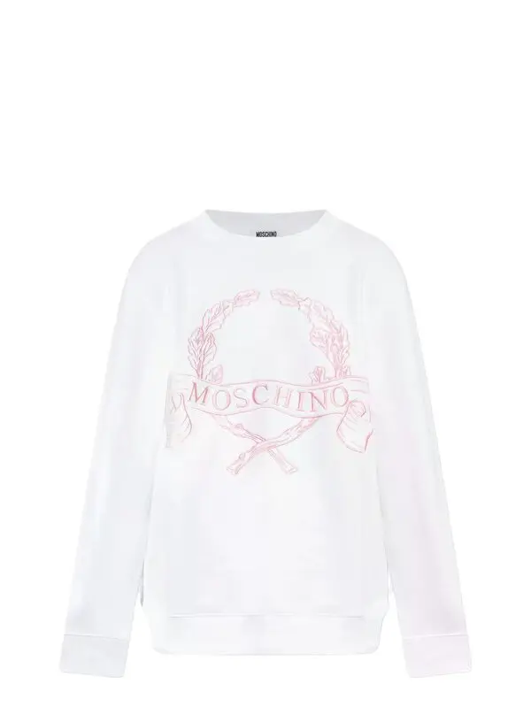 Moschino Laurel Wreath Embroidered Sweatshirt - White