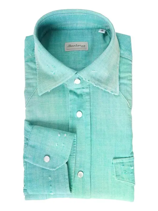 SARTORIO NAPOLI Snap-button Pocket Shirt - Green