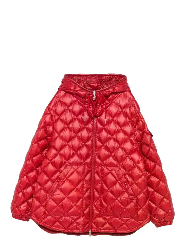 Moncler Quilted Hooded Puffer Jacket - Red