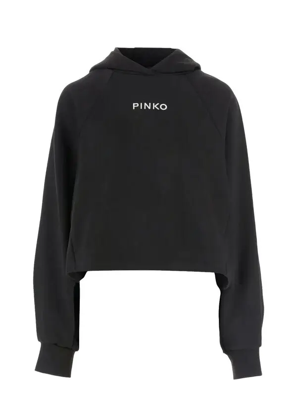 Pinko Logo-embroidered Hoodie - Black