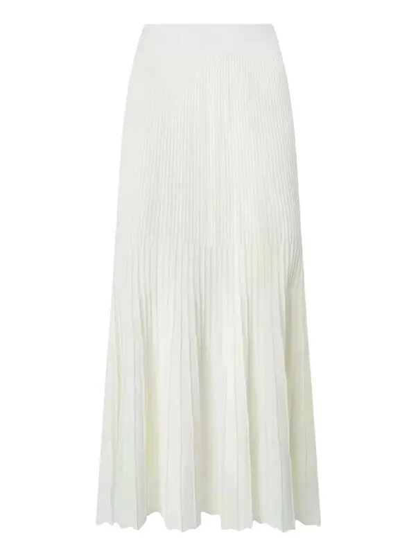Pinko Pleated Midi Skirt With Logo - White