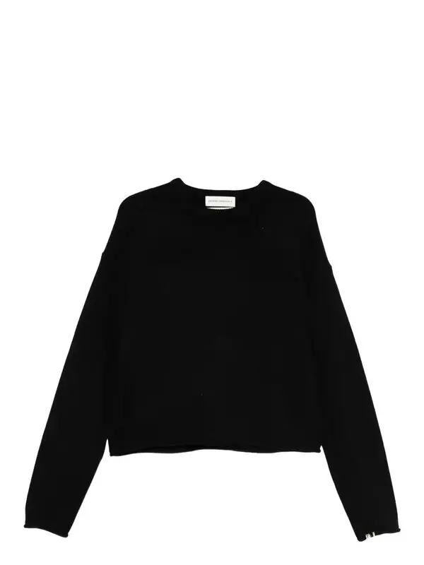 EXTREME CASHMERE X Crew-neck Cropped Sweater - Black