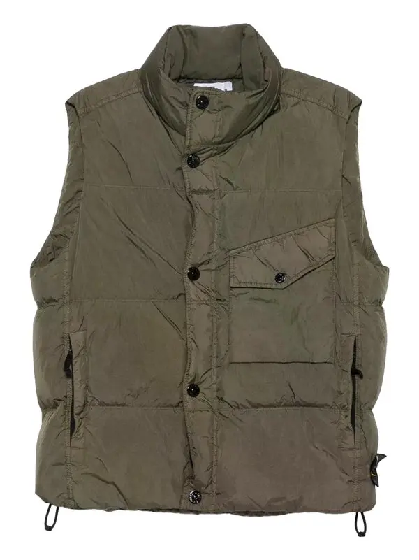 Stone Island Crinkle Reps Ny Gilet - Green