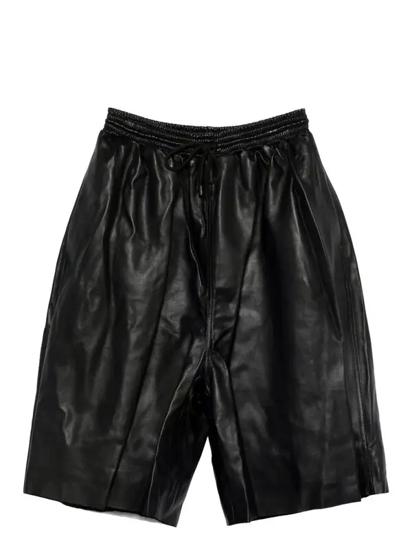 LỰU ĐẠN Leather Shorts - Black