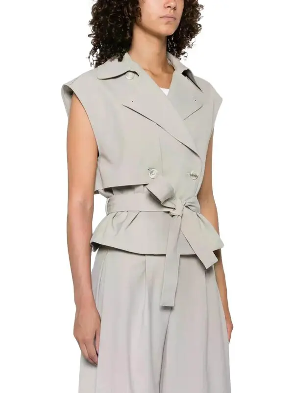 Peserico Sleeveless Double-breasted Jacket - Grey
