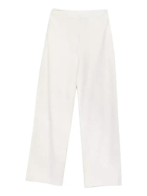 Emporio Armani Textured Straight Trousers - Neutrals