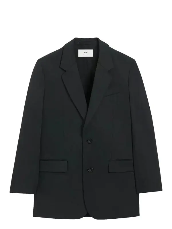 Ami Double-breasted Wool Jacket - Black