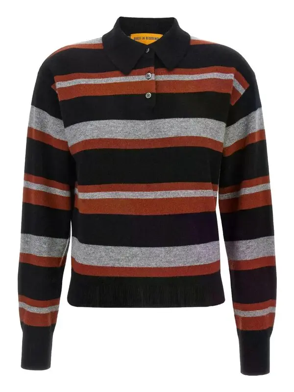 Guest In Residence Collegiate Stripe Polo Shirt - Red