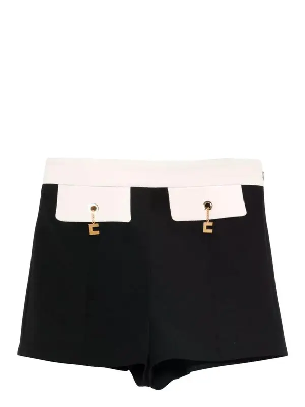 Elisabetta Franchi Contrast-panel Tailored Shorts - Black