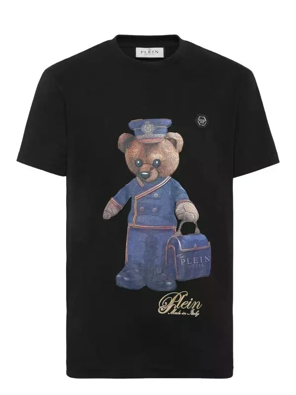 Philipp Plein Teddy Bear-print Cotton T-shirt - Black