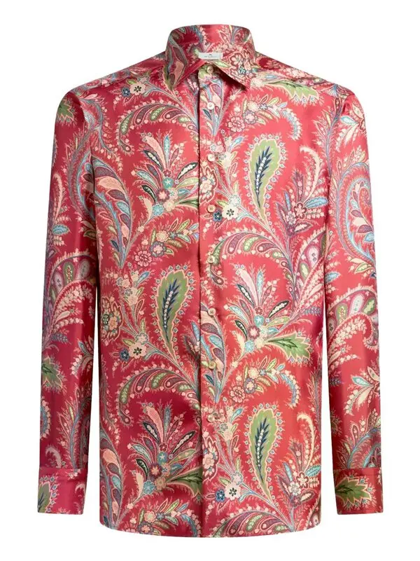 Etro Paisley-print Silk Shirt - Red