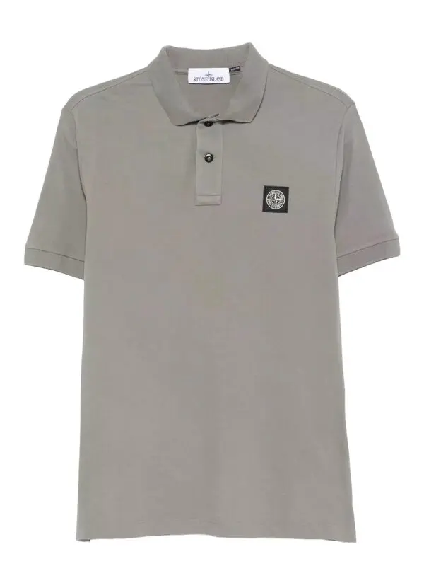 Stone Island Logo-patch Polo Shirt - Grey