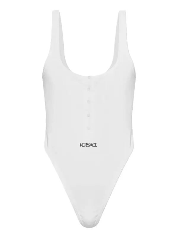 Versace Button-front Cotton Body - White