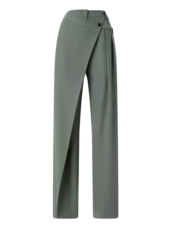 Pinko Wrap-front Pleated Trousers - Green